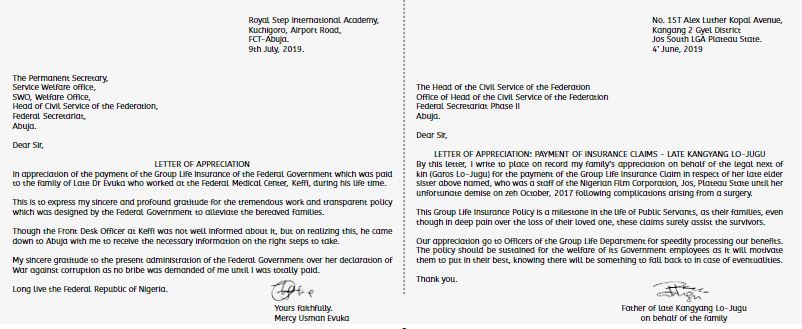 LETTER – Service Welfare